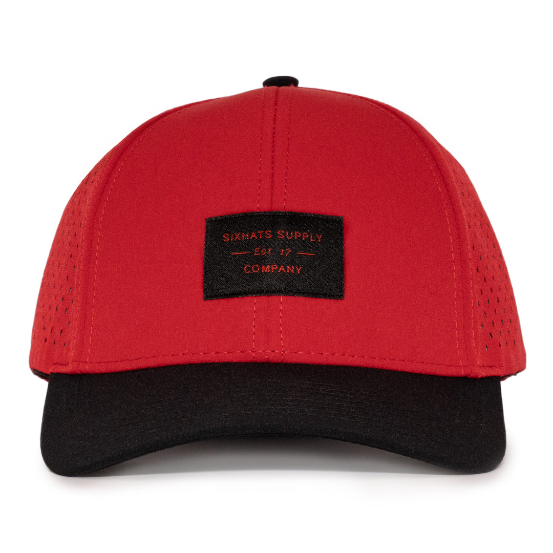 Red & Black OG Low Pro Waterproof Hat – sixhatssupply